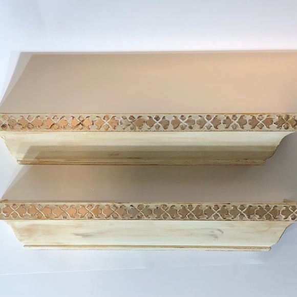 Wall Decor | Two Displays Wall Shelfs In Ivory With Gold Accent | Poshmark